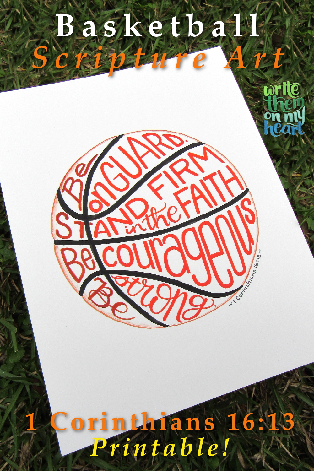 Sports Scripture Art for the Christian Sports Fan - Write Them On My Heart