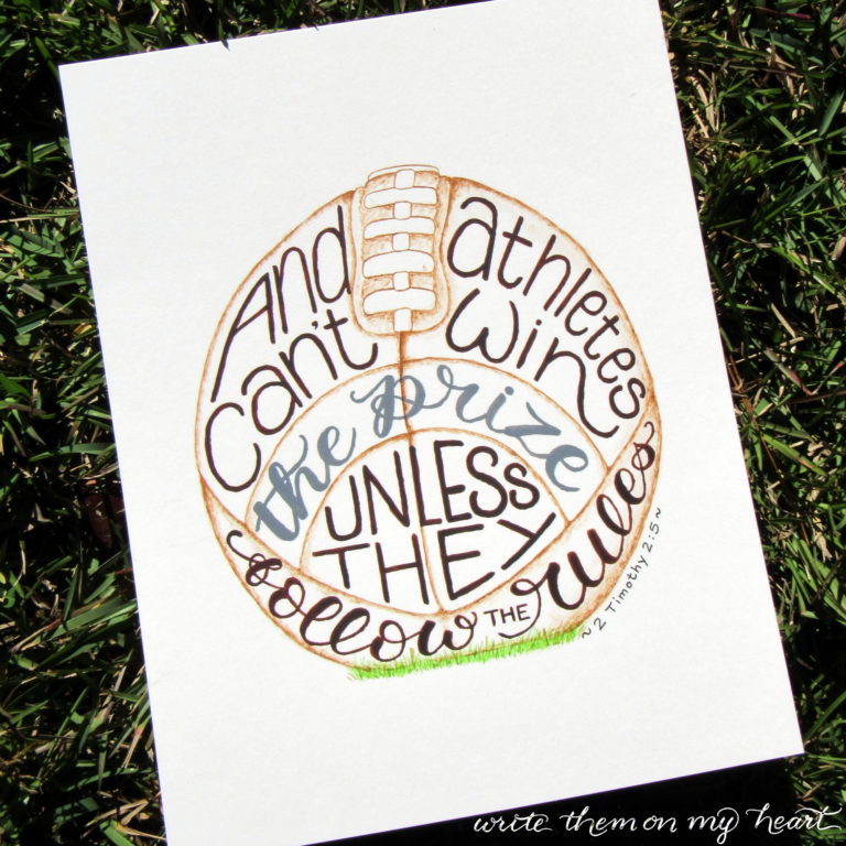 Sports Scripture Art for the Christian Sports Fan - Write Them On My Heart