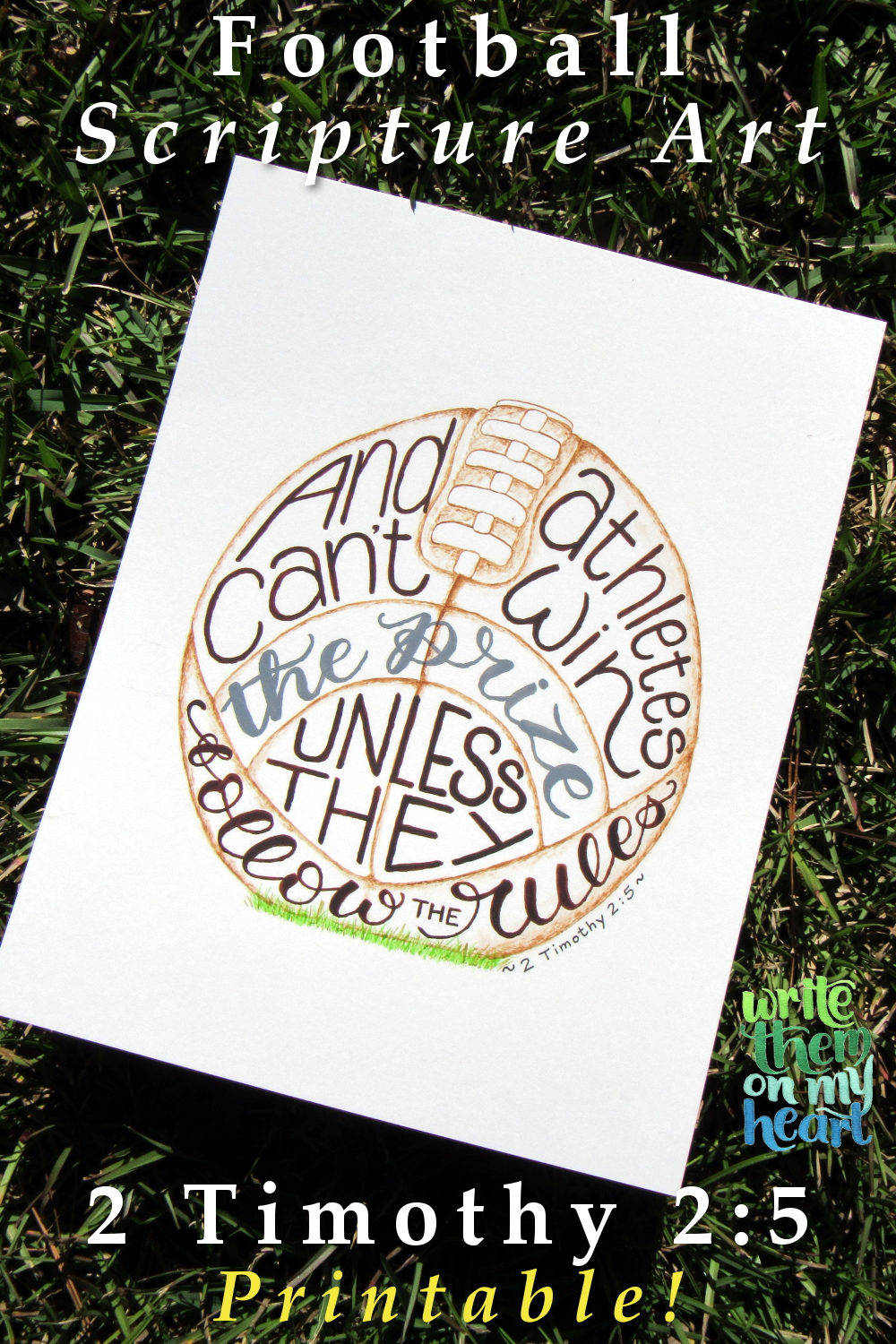 Sports Scripture Art for the Christian Sports Fan - Write Them On My Heart
