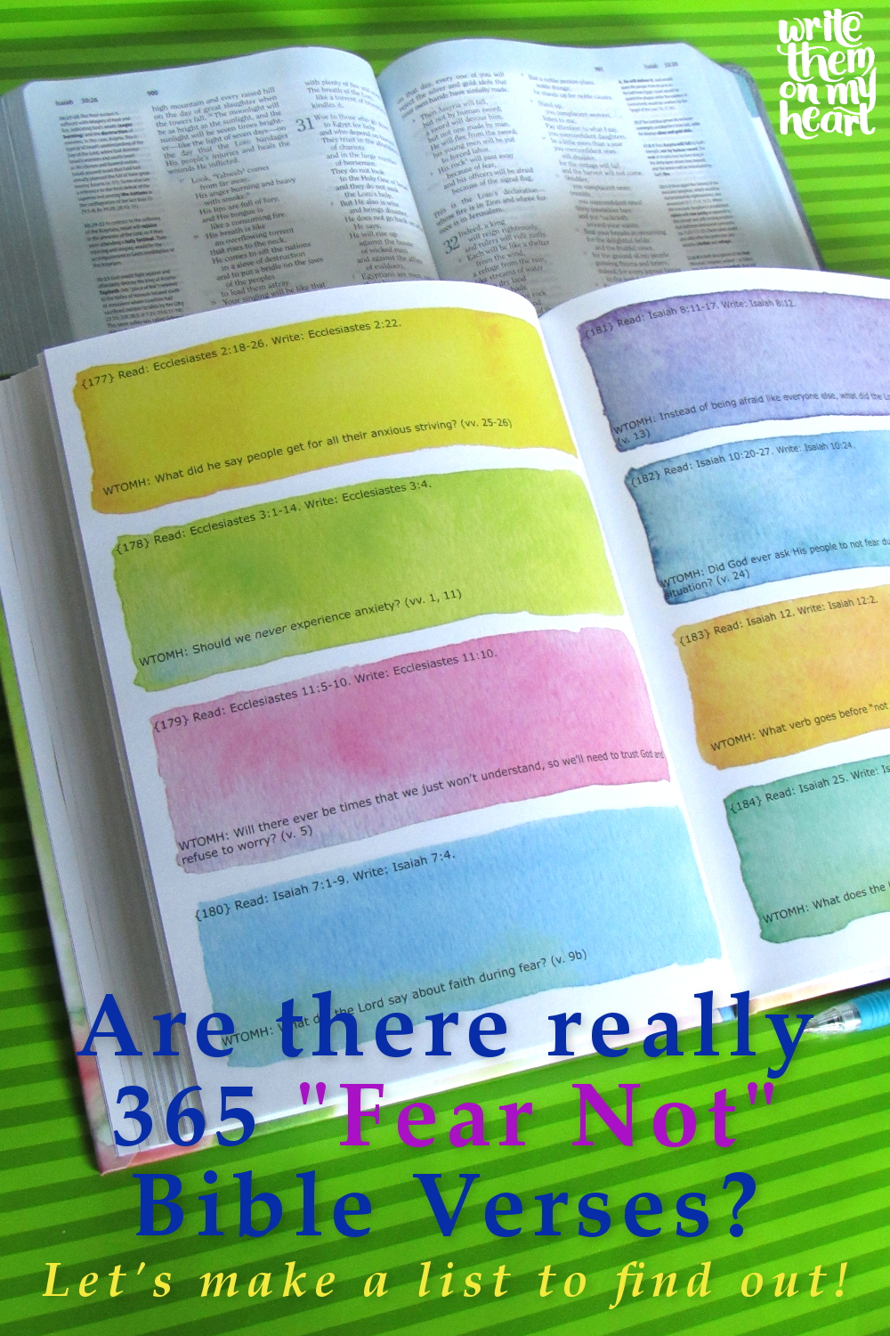 365 Fear Bible Verses - Write Them On My Heart