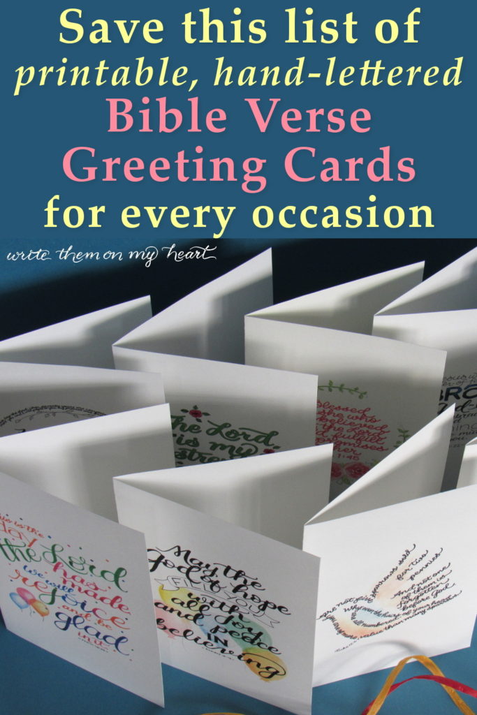 Printable Bible Verse Greeting Cards - Write Them On My Heart