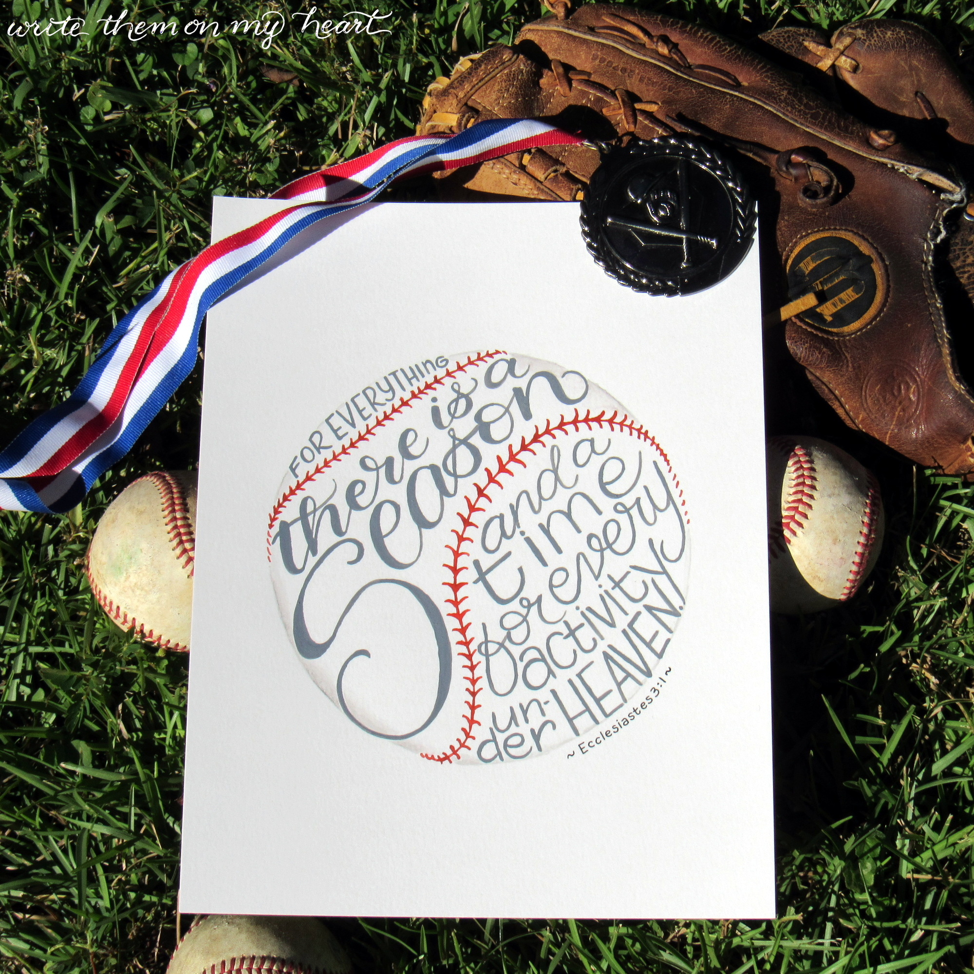 Sports Scripture Art - Write Them On My Heart