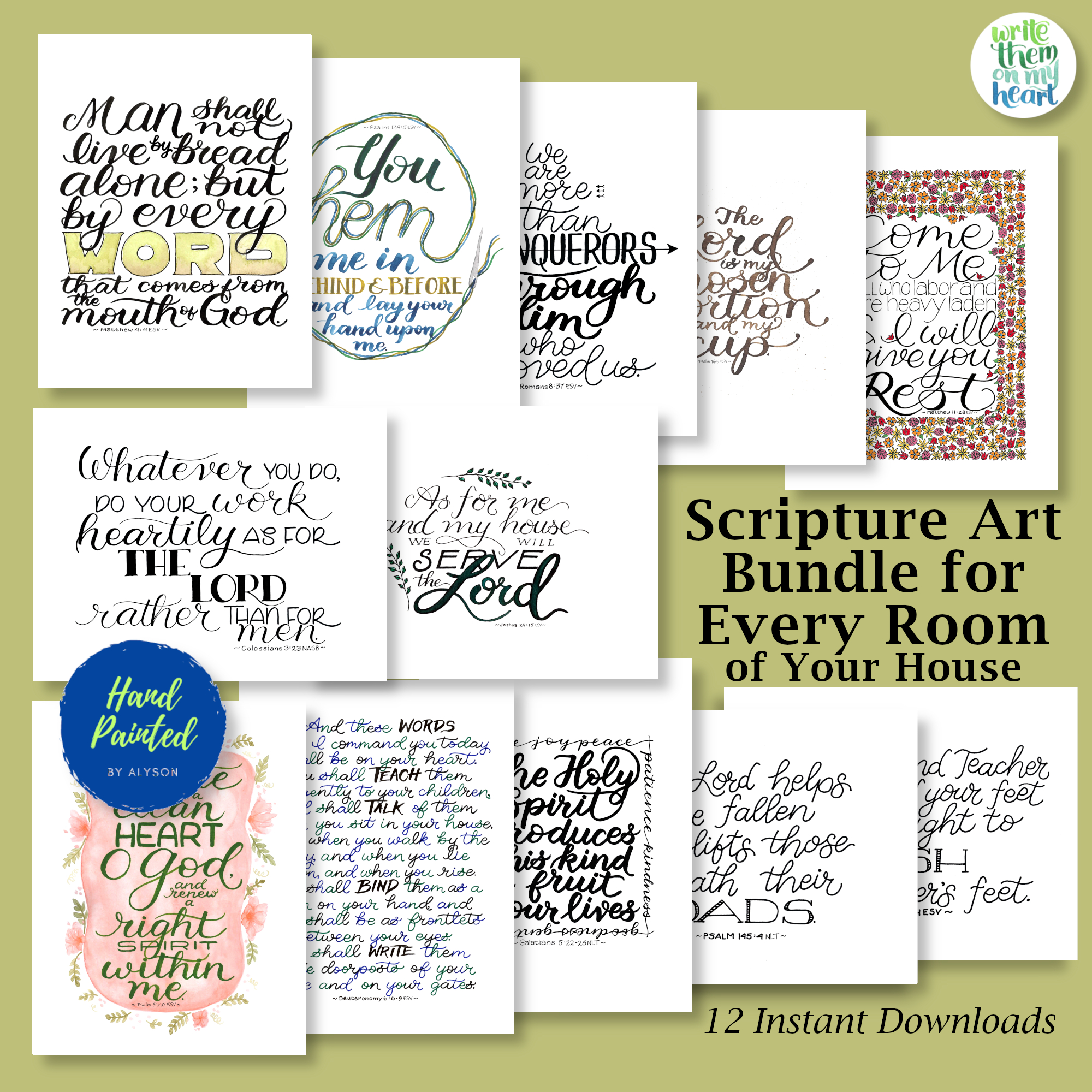 Scripture Art Printables for Every Room In Your House - Write Them On ...
