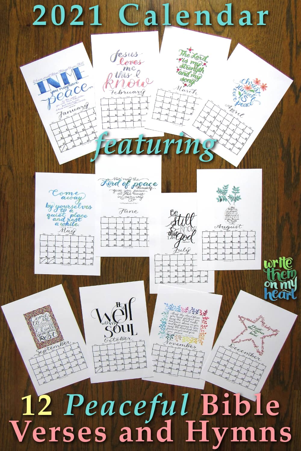 2021 Christian Printable Calendars - Write Them On My Heart