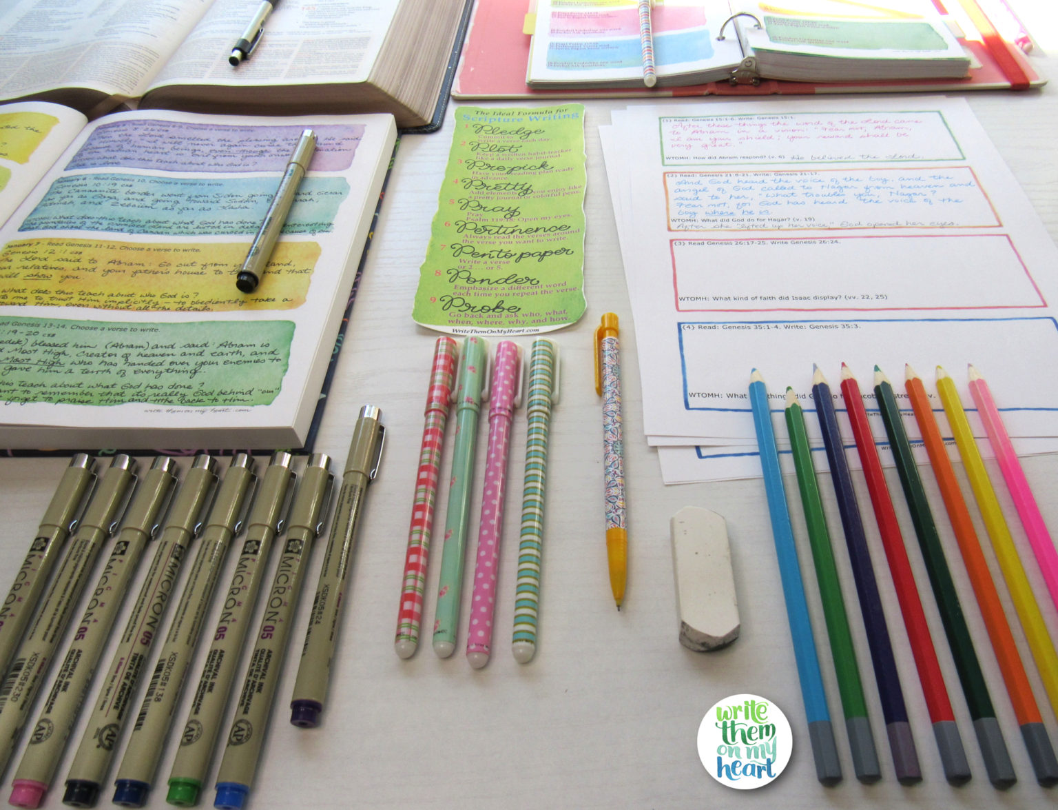 Scripture Writing Supplies - Write Them On My Heart