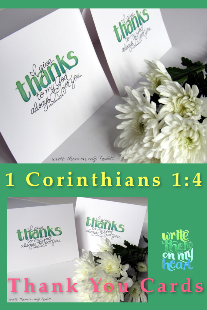Printable Bible Verse Thank You Notes - Write Them On My Heart