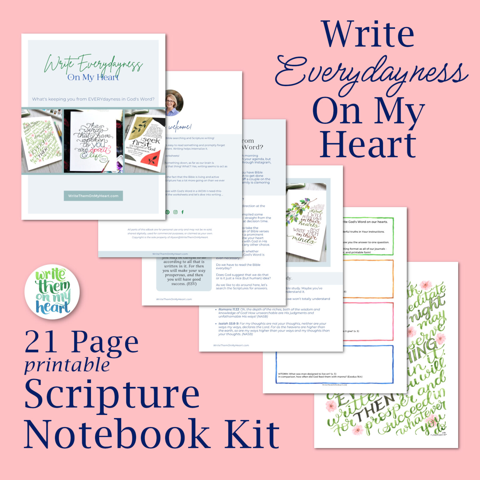 Scripture Notebook Kits - Write Them On My Heart